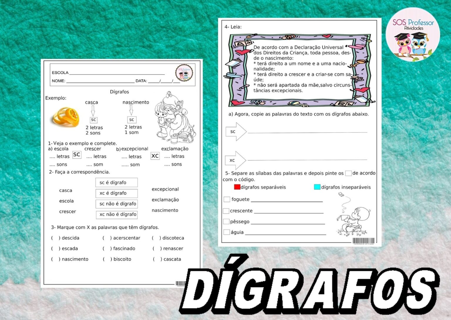 Dígrafos-3 - SOS Professor Atividades - Dígrafo