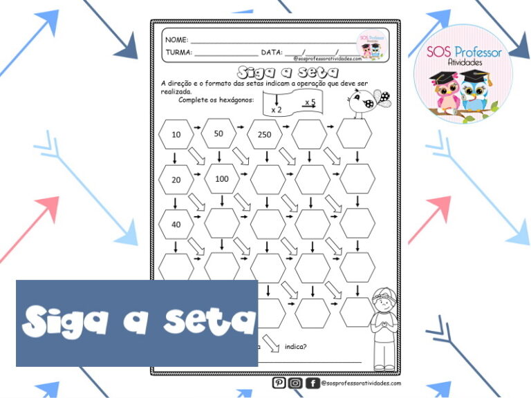 Siga a seta - SOS Professor Atividades - Do 3º ao 5º ano