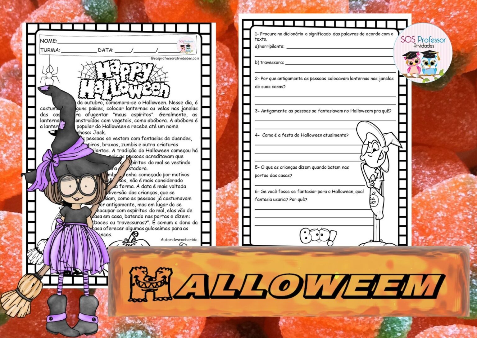 Halloween - SOS Professor Atividades - 3º ao 5º ano