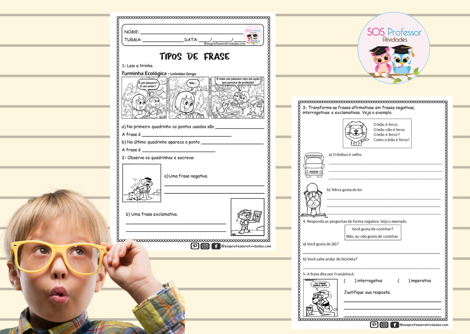 Tipos de frase 3 - SOS Professor Atividades - 3º ano