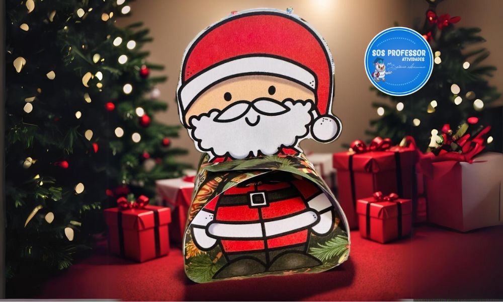 Papai Noel box - lembrancinha - SOS Professor Atividades - 1º ao 9º ano