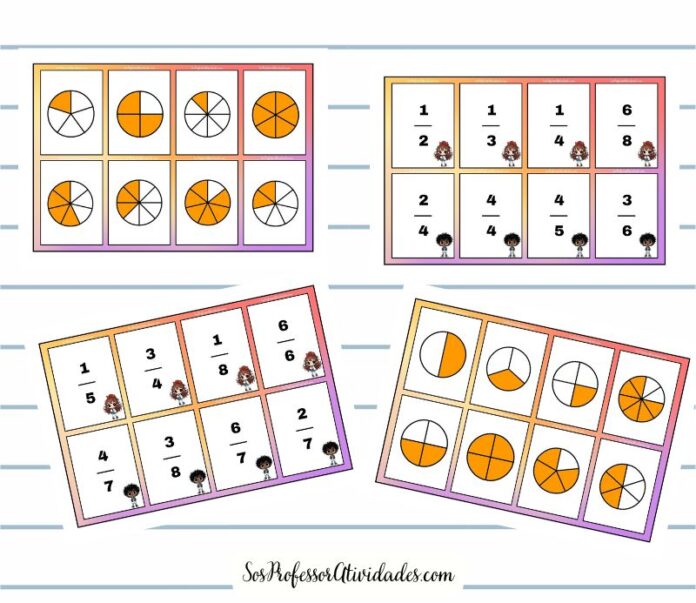 Flashcards das frações: Aprendendo frações brincando - SOS Professor ...