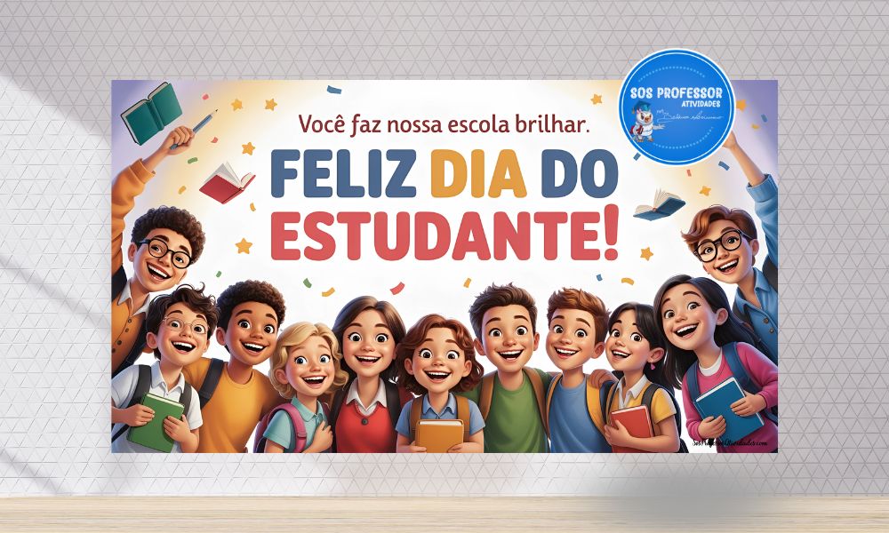 Cartaz Dia do Estudante - SOS Professor Atividades - 1º ao 5º ano